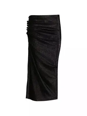 Rabanne Draped Midi Skirt - Black