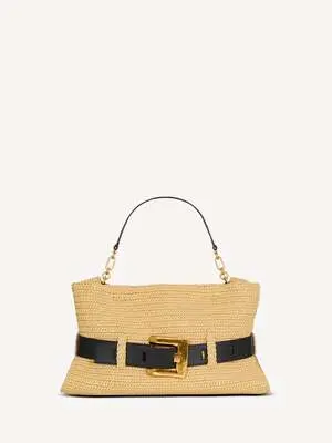 Balmain Medium Anthem Bag In Leather And Crochet