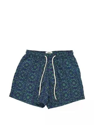 PENINSULA SWIMWEAR Geometric-print Swim Shorts - Blue