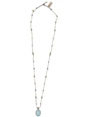 SHARING Long 'tibetan V' Pendant Necklace - Blue
