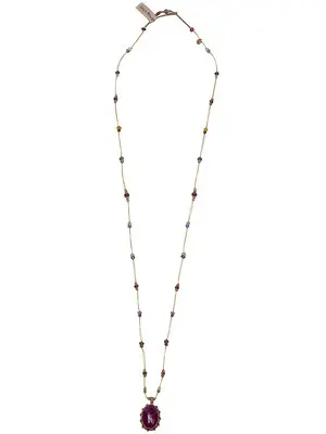 SHARING Long Tibetan V Pendant Necklace - Red