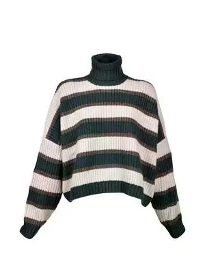 Brunello Cucinelli Striped-knit Turtleneck Sweater
