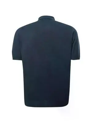 Malo Short-sleeve Knitted Polo Shirt - Blue