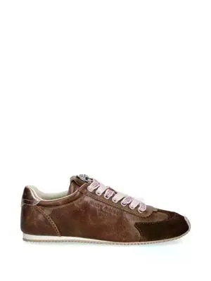 Kurt Geiger Crystal-embellished Eagle-head Sneakers - Brown