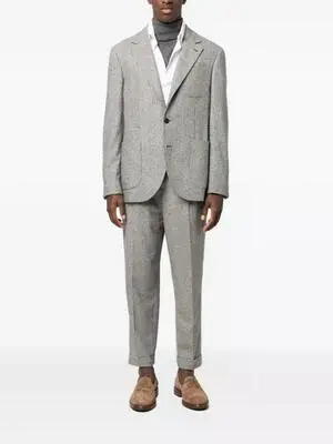 Brunello Cucinelli Houndstooth-pattern Blazer - Grey