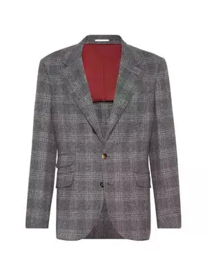 Brunello Cucinelli Plaid Deconstructed Blazer - Grey