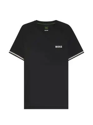 BOSS Active Slim-fit T-shirt With Tennis-ball Eming - Black