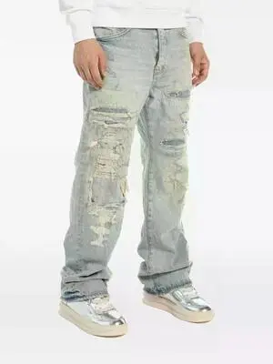 PURPLE BRAND Distressed Straight-leg Jeans