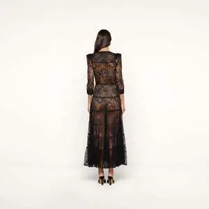 L'Agence Seraphina Lace Tiered Maxi Dress