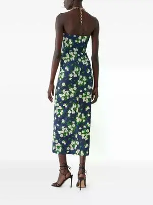 Carolina Herrera Floral-print Halterneck Midi Dress