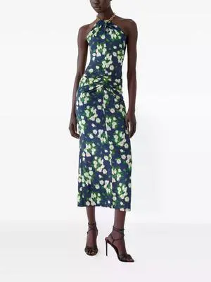 Carolina Herrera Floral-print Halterneck Midi Dress