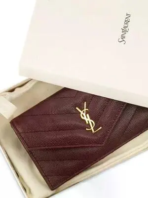 Saint Laurent Cassandre Fragments Card Holder - Red