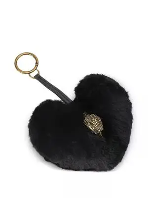 Kurt Geiger Eagle Head Heart Keyring - Black