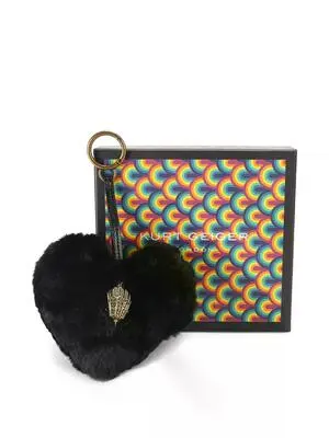 Kurt Geiger Eagle Head Heart Keyring - Black