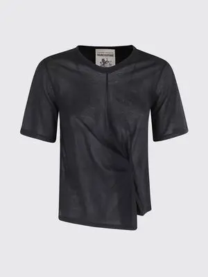 SEMICOUTURE Twisted Detail T-shirt - Black