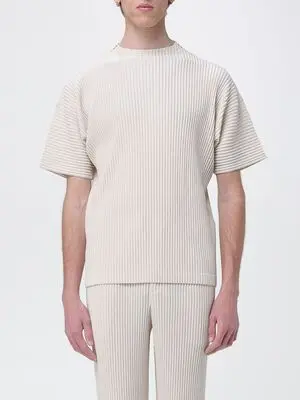 Issey Miyake Pleated Polyester T-shirt - Beige