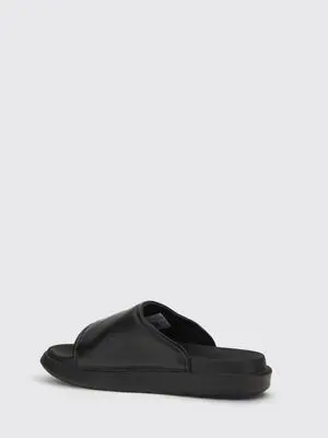 Y3 Leather Sliders - Black