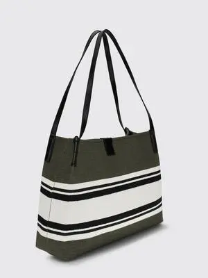 Balmain Jacquard Logo Cotton Shoulder Bag - Olive