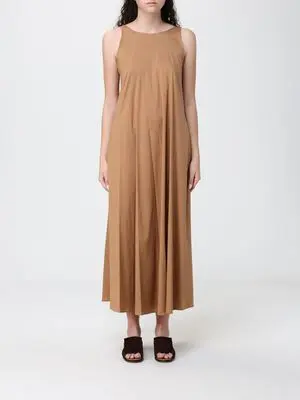 Max Mara Sleeveless Midi Dress With Tie Detail - Camel