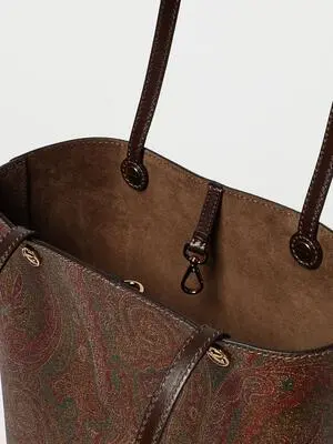 Etro Coated Cotton Paisley Shoulder Tote Bag