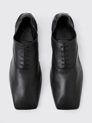 MAISON MARGIELA Square Toe Lambskin Leather Oxford Shoes
