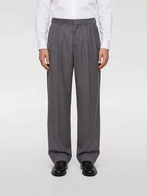 SUNFLOWER Striped Wool Wide-leg Trousers - Grey