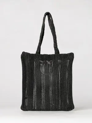 Pinko Raffia Tote Bag - Black