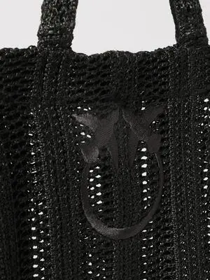 Pinko Woven Tote Bag - Black