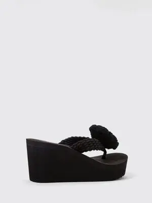 TWINSET U & B Crochet Cotton Wedge Sandal With Flower