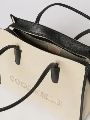 COCCINELLE Myrtha Cotton Canvas Shoulder Bag - Black