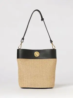 COCCINELLE Nikla Shoulder Bag In Raffia And - Black