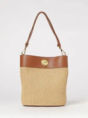 COCCINELLE Nikla Shoulder Bag In Raffia And - Leather
