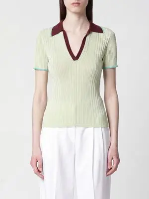 ROBERTO COLLINA Ribbed Knit Polo Shirt - Green