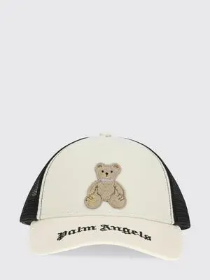 Palm Angels Teddy Cotton And Mesh Nylon Baseball Cap - Cocoa