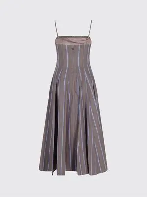 Staud Striped Midi Dress - Brown