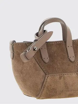 Brunello Cucinelli Duo Mini Handbag In Suede - Brown