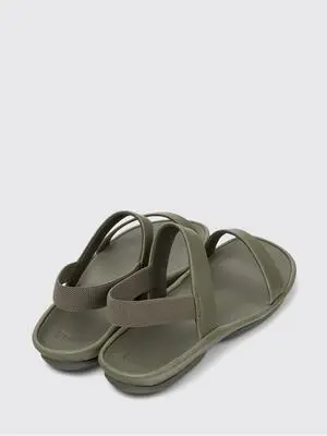 Camper Right Isla Leather Heeled Sandals - Green