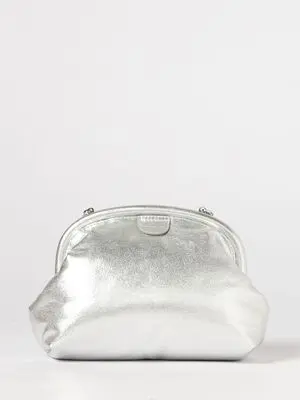 Stella McCartney Laminated Faux Leather Clutch - Silver