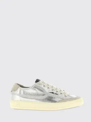 AUTRY Windscape Sneakers In Laminated Leather - Silver