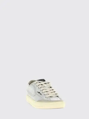 AUTRY Windscape Sneakers In Laminated Leather - Silver