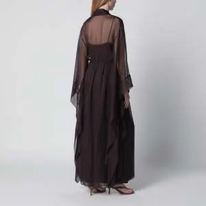 Alberta Ferretti Long Silk Dress - Brown