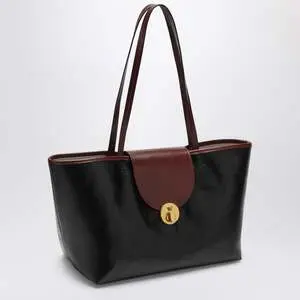 Versace Small Shopper In Coated Canvas - Black