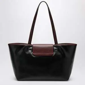 Versace Small Shopper In Coated Canvas - Black