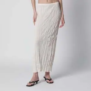 TOTEME Crinkled Knit Maxi Skirt - Orange
