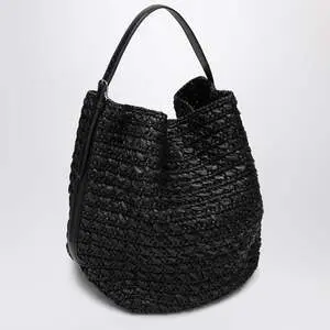 TOTEME Raffia Tote Bag With Leather Handle