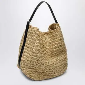 TOTEME Raffia Tote Bag With Leather Handle