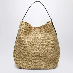 TOTEME Raffia Tote Bag With Leather Handle