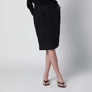 TOTEME Crinkled Linen Knee-length Skirt - Black