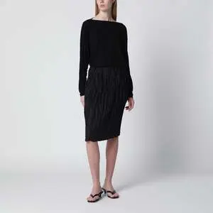 TOTEME Crinkled Linen Knee-length Skirt - Black