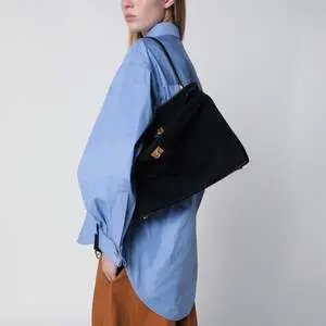 Balenciaga Medium Rodeo Bag In Suede Calfskin - Black